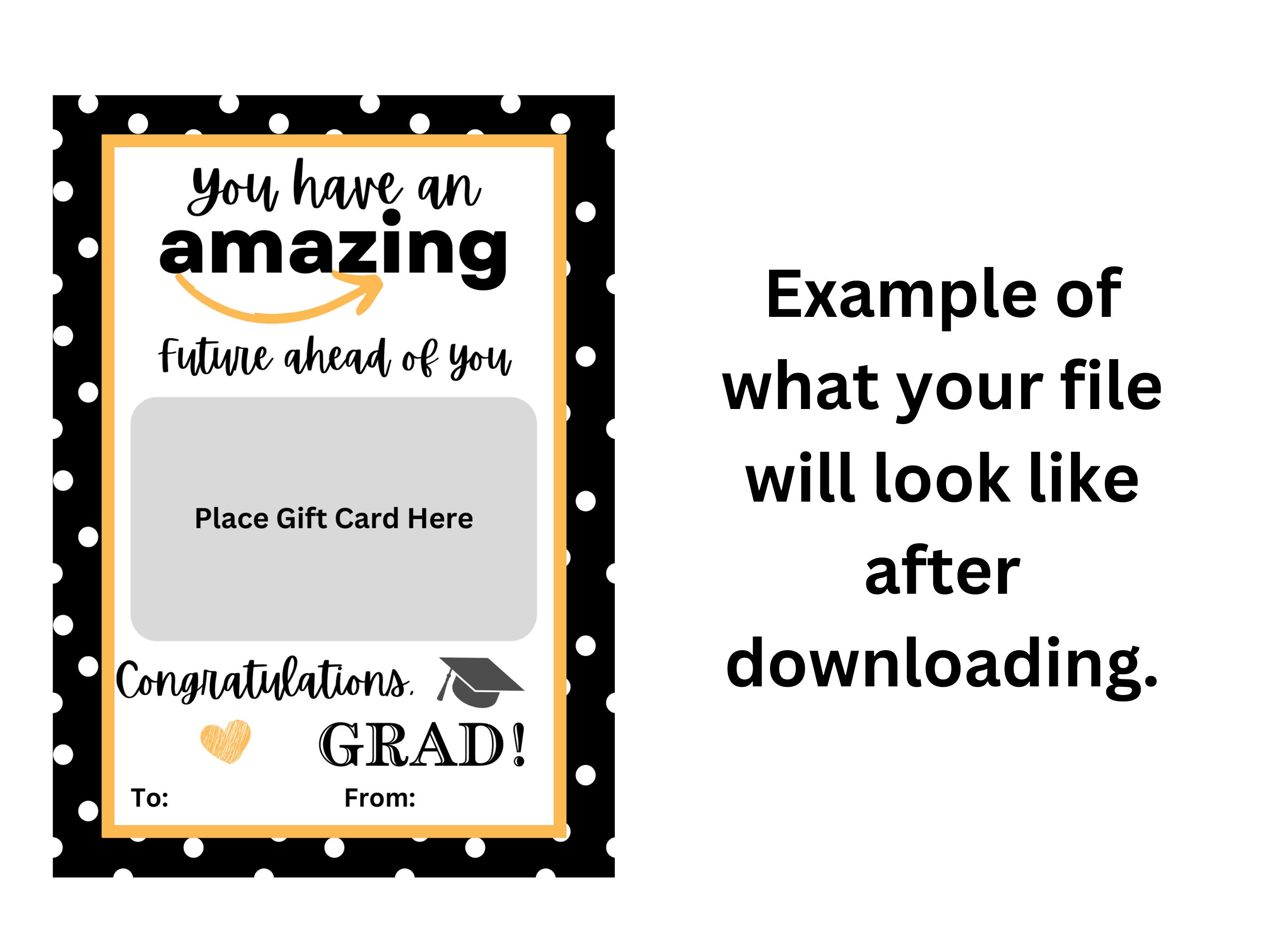 PRINTABLE Gift Card Holder, Grad Gift, Amazon Gift Card, Graduation ...