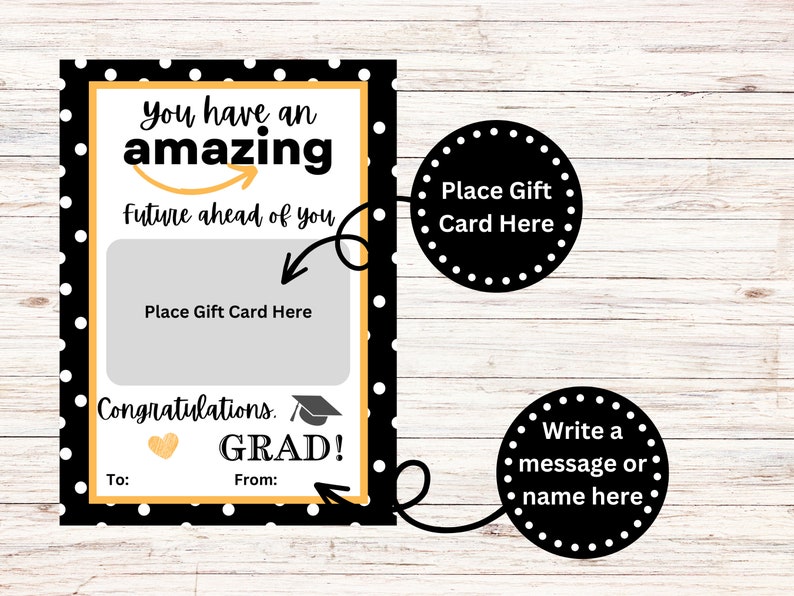 PRINTABLE Gift Card Holder, Grad Gift, Amazon Gift Card, Graduation ...
