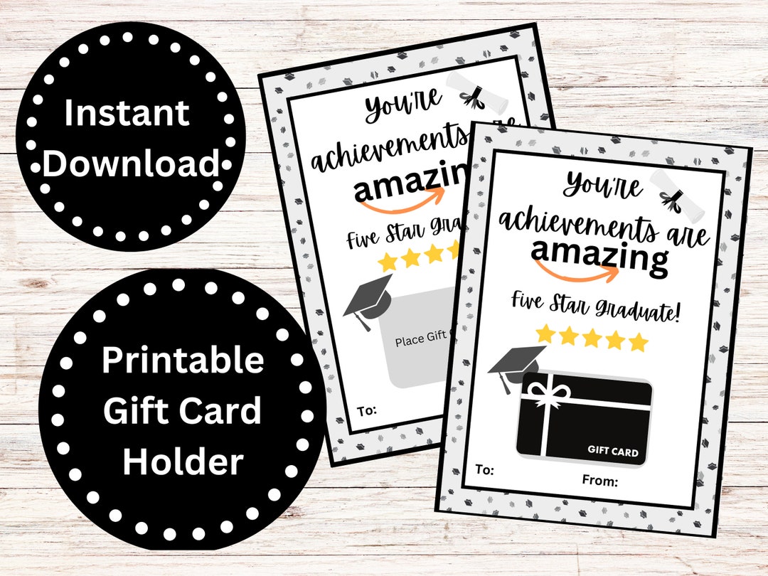 PRINTABLE Gift Card Holder, Grad Gift, Starbucks Gift Card, Graduation ...