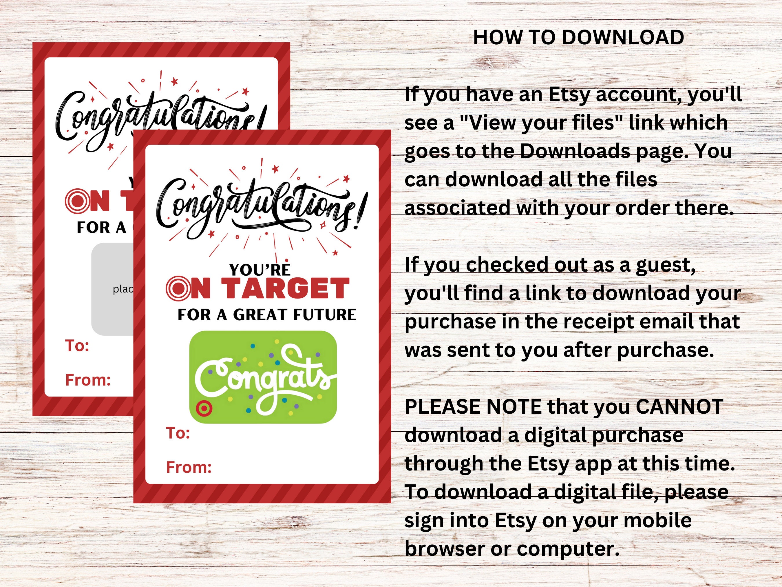 Printable Graduation Gift Card Holder, Target Starbucks Congrats (PDF ...