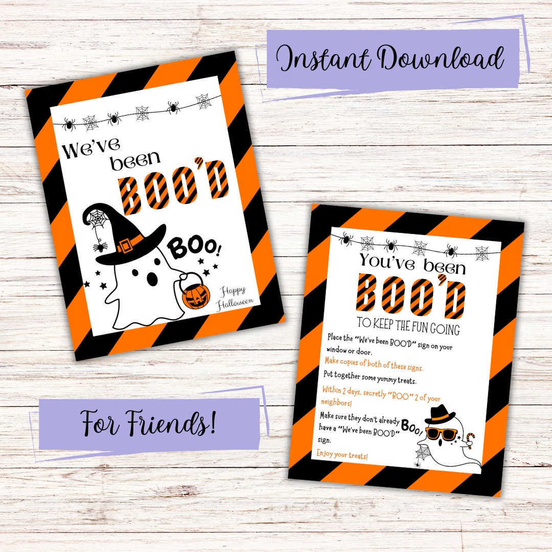 You've Been Boo'd Printable Halloween Kit, Gift Tags, Pennant Flag ...