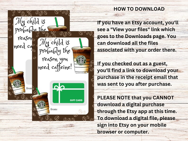 Printable Starbucks Gift Card Holder, Teacher Appreciation (PDF) - Etsy