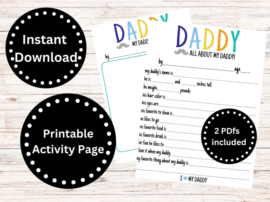 Father's Day Questionnaire | All About My Dad Printable (digital ...