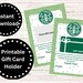 PRINTABLE Gift Card Holder, Teacher Appreciation, Starbucks Gift Card ...