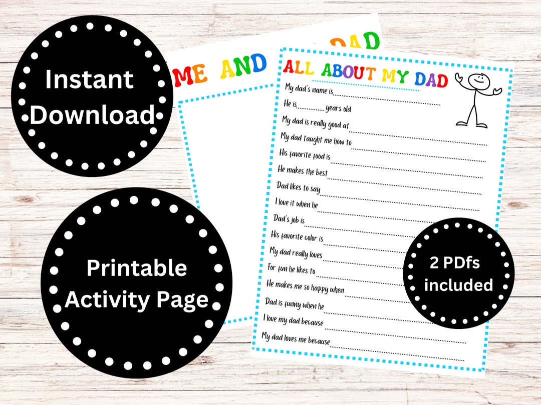 All About My Dad Activity Page | Father’s Day Questionnaire, Printable ...