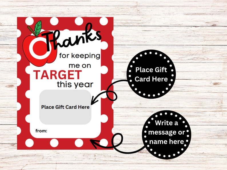 PRINTABLE Gift Card Holder, Teacher Appreciation, Target Gift Card ...