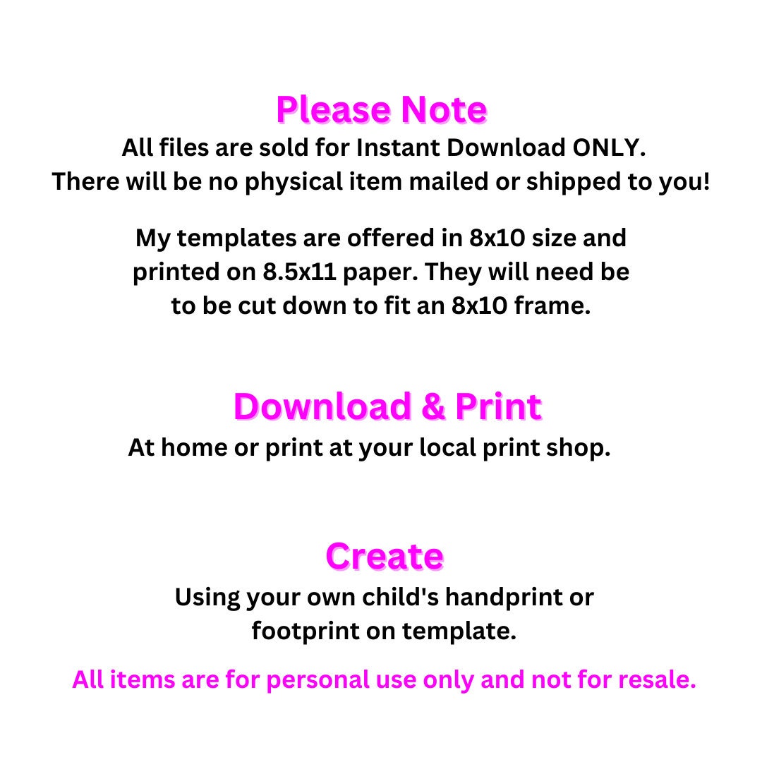 Printable Handprint Art Template for Baby, Toddler, Kid, Mother's Day ...
