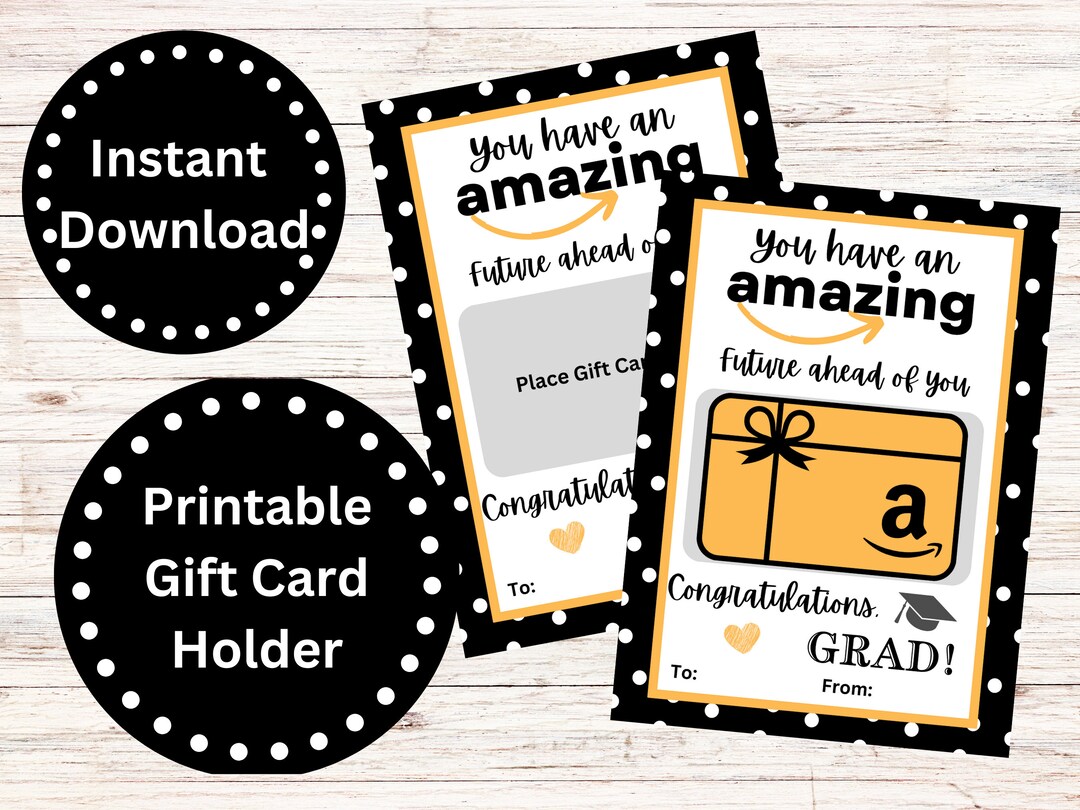 PRINTABLE Gift Card Holder, Grad Gift, Amazon Gift Card, Graduation ...