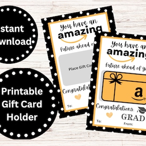 PRINTABLE Gift Card Holder, Grad Gift, Amazon Gift Card, Graduation ...