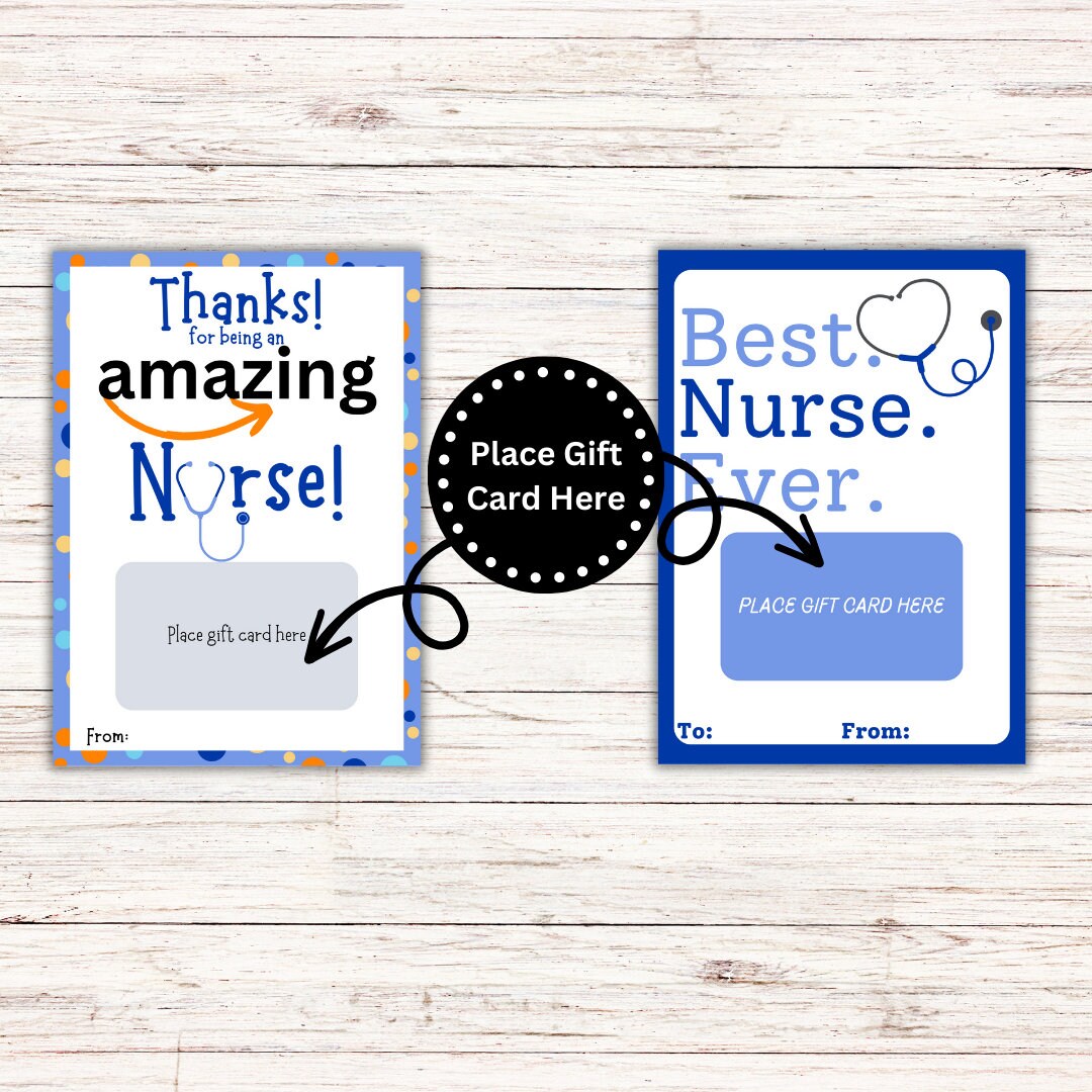 PRINTABLE Gift Card Holder for NURSE, Thank You Card for Nurse, Nurse ...