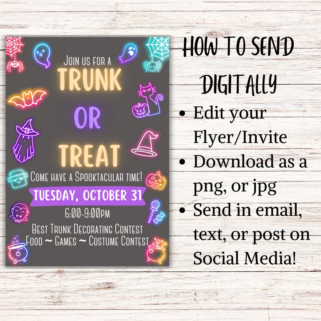 EDITABLE Trunk or Treat Flyer, Fall Festival Flyer, PTA Fall Flyer, DIY ...
