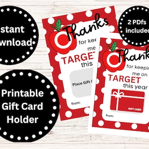 PRINTABLE Gift Card Holder, Teacher Appreciation, Target Gift Card ...