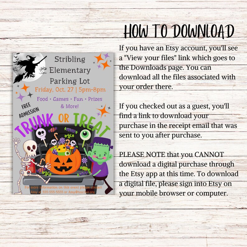 EDITABLE Trunk or Treat Flyer, Fall Festival Flyer, PTA Fall Flyer, DIY ...