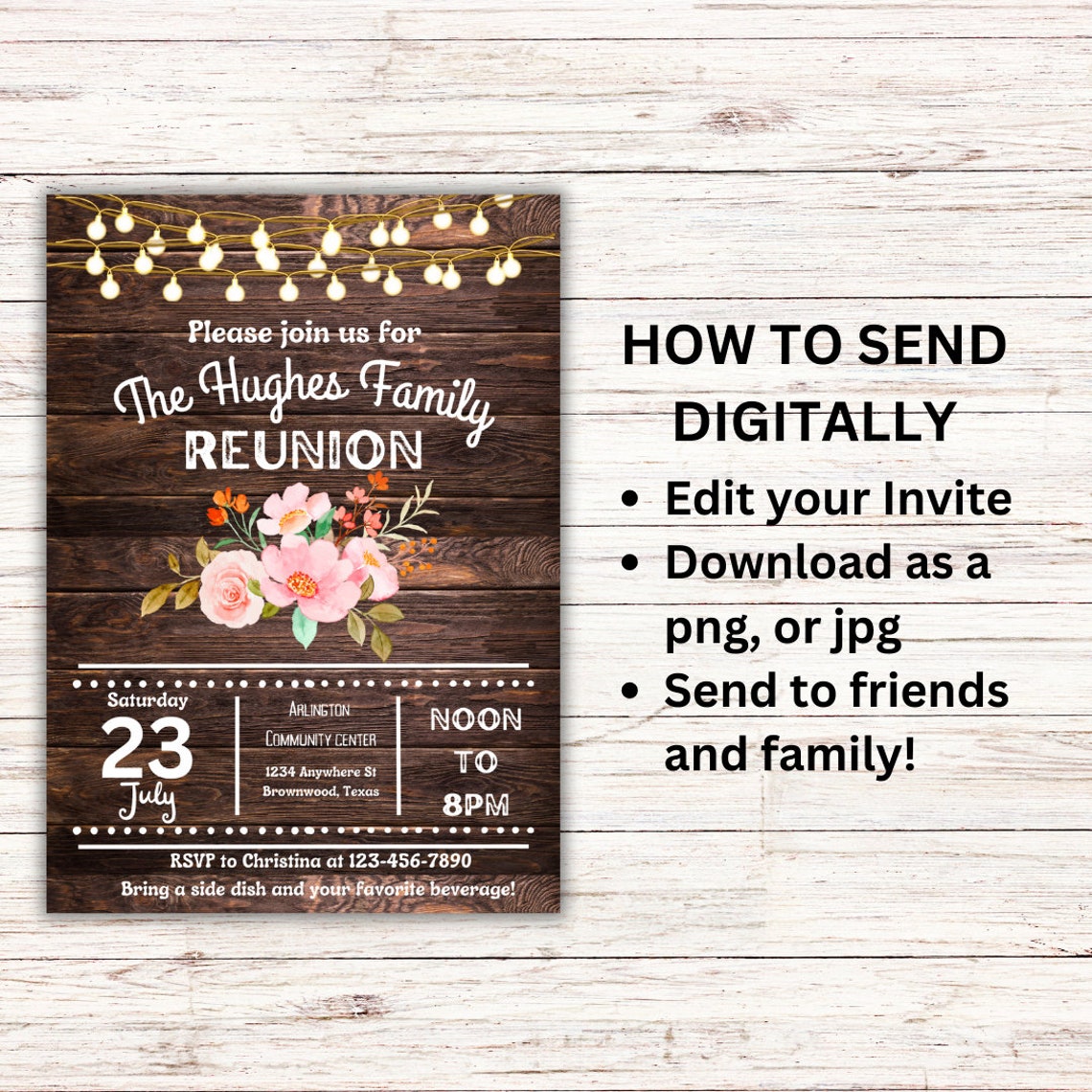 EDITABLE Family Reunion Invitation, Reunion Evite, Family Reunion ...