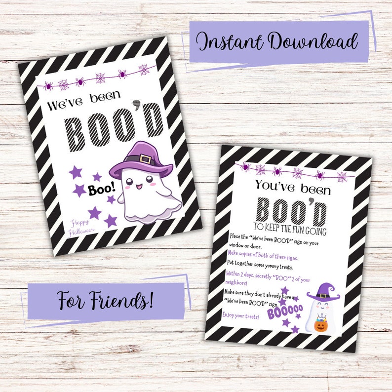 You've Been Boo'd Printable Halloween Kit Gift Tags - Etsy