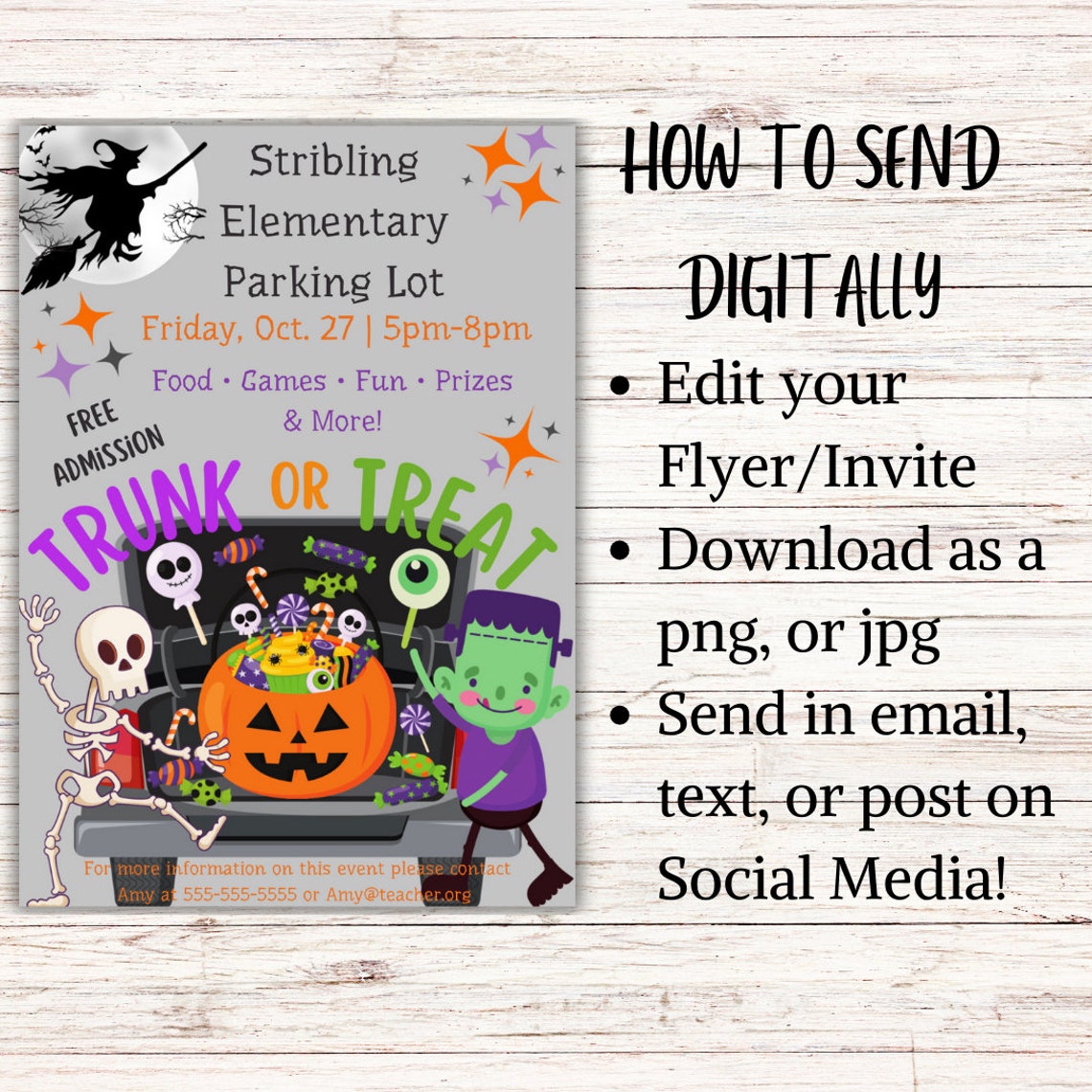 EDITABLE Trunk or Treat Flyer, Fall Festival Flyer, PTA Fall Flyer, DIY ...