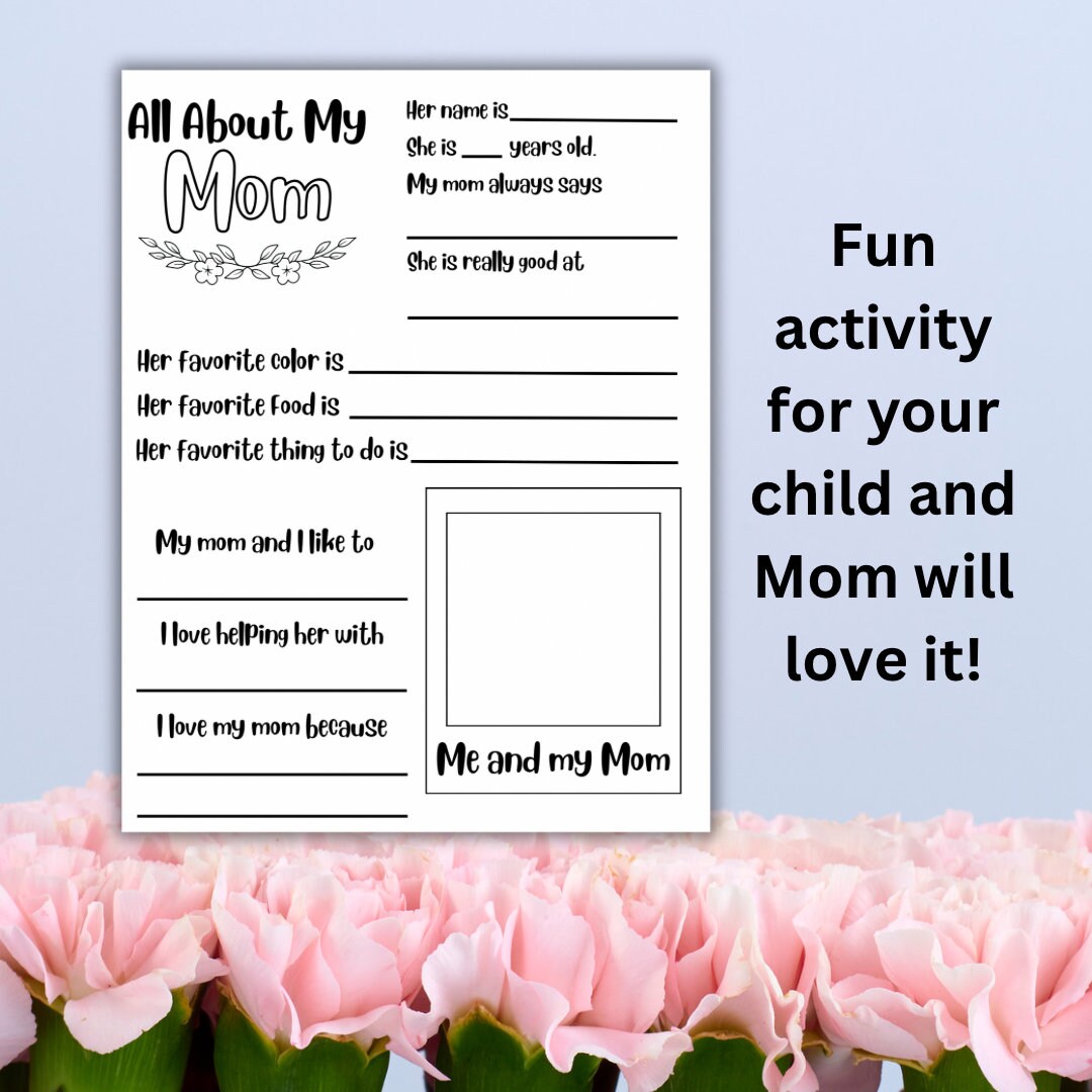 All About My Mom Activity Page | Mother’s Day Questionnaire, Printable ...
