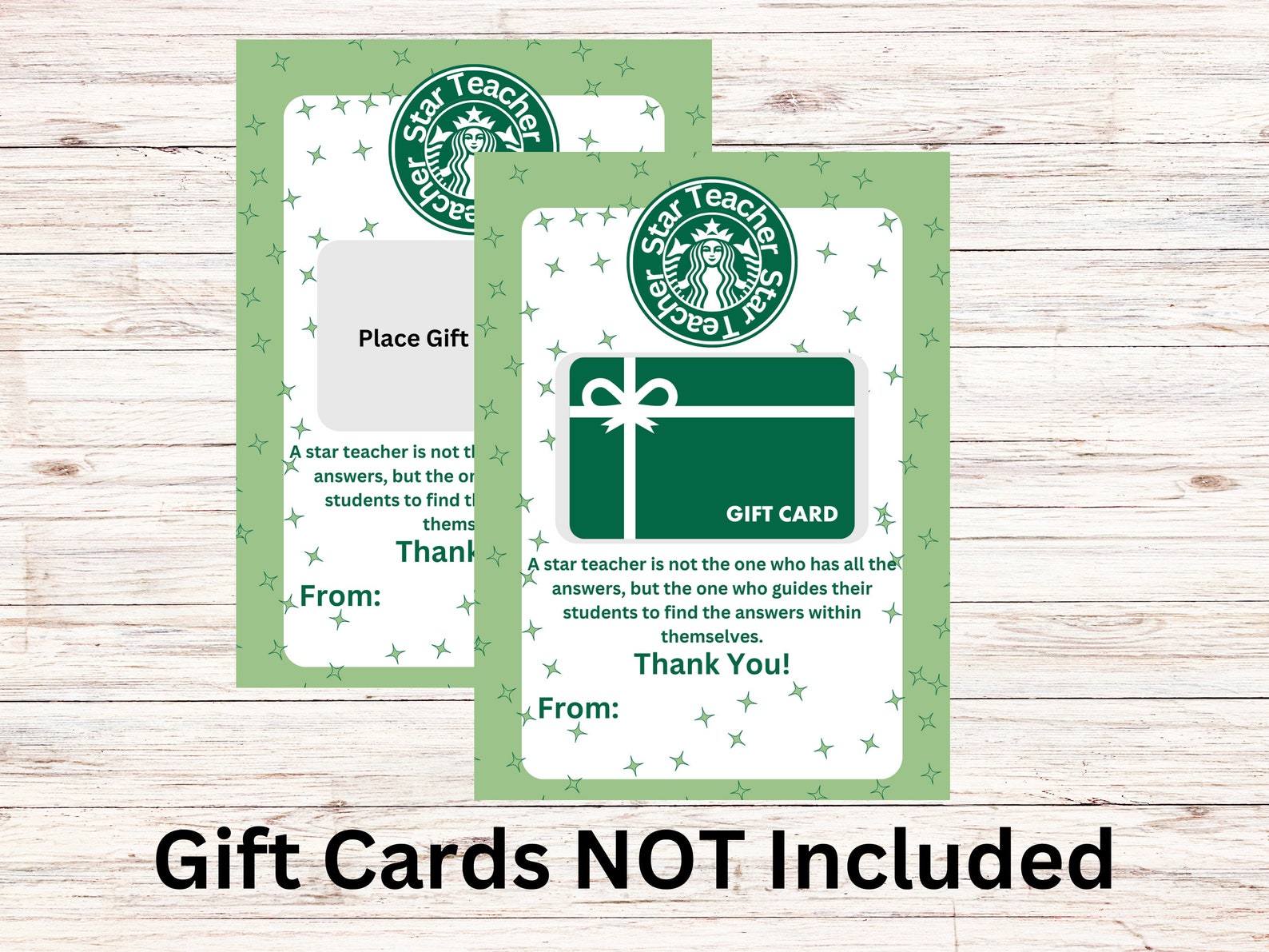 PRINTABLE Gift Card Holder, Teacher Appreciation, Starbucks Gift Card ...