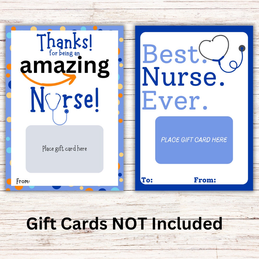 PRINTABLE Gift Card Holder for NURSE, Thank You Card for Nurse, Nurse ...
