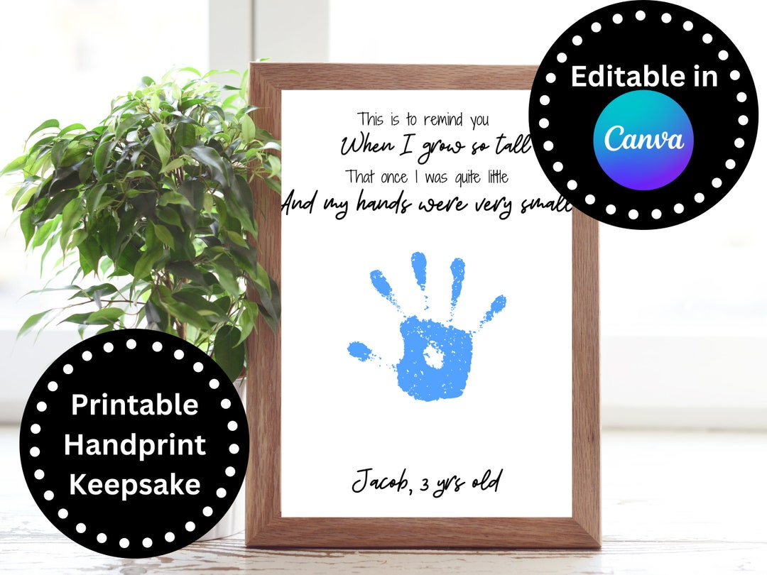 Printable Handprint Craft, Editable Handprint Craft for Baby, Toddler ...