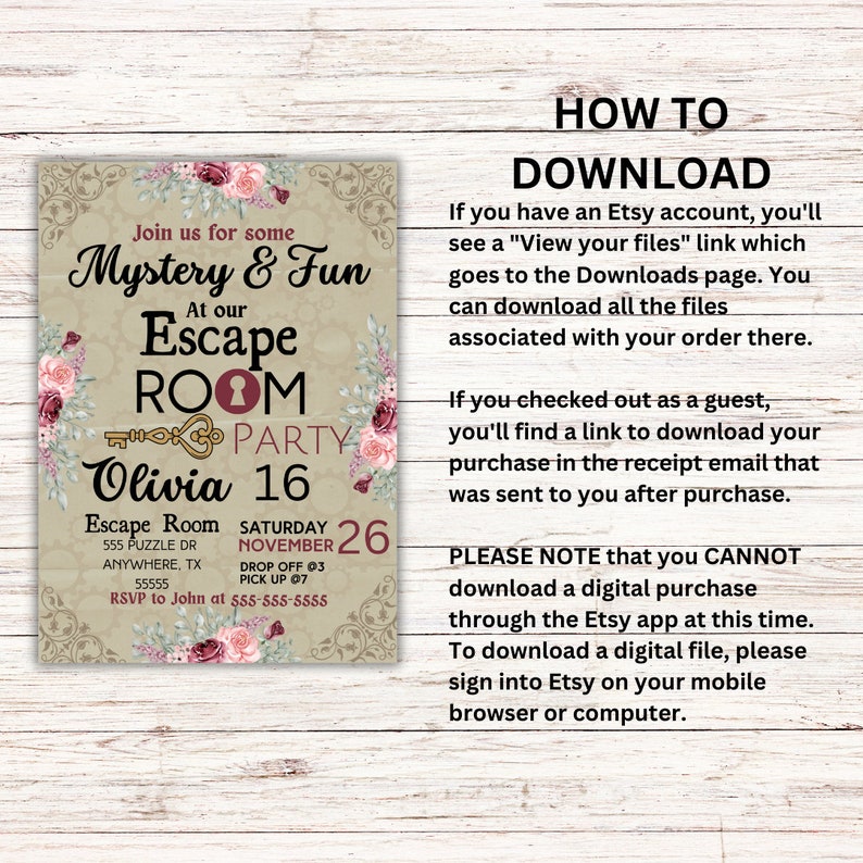 Escape Room Birthday Invitation, Customizable Invite, Editable ...
