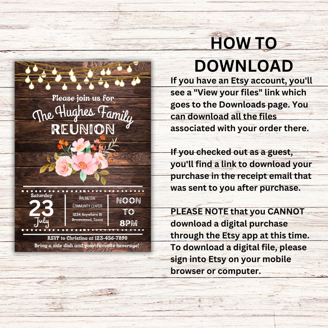 EDITABLE Family Reunion Invitation, Reunion Evite, Family Reunion ...
