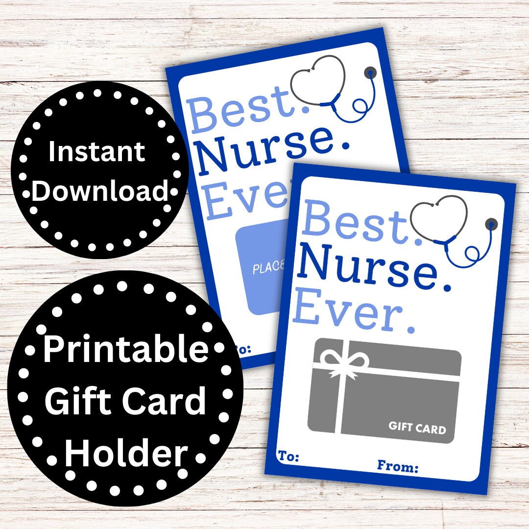 PRINTABLE Gift Card Holder for NURSE, Thank You Card for Nurse, Gift ...