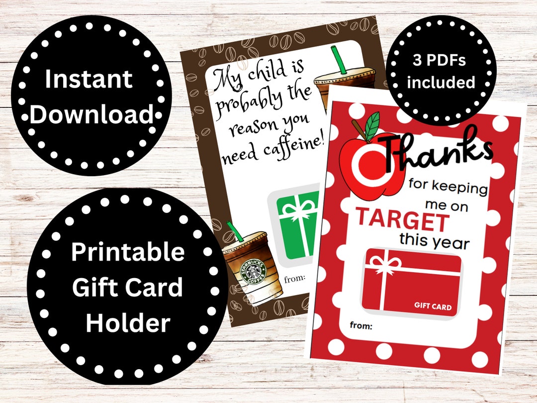 PRINTABLE Gift Card Holder, Teacher Appreciation, Target Gift Card ...