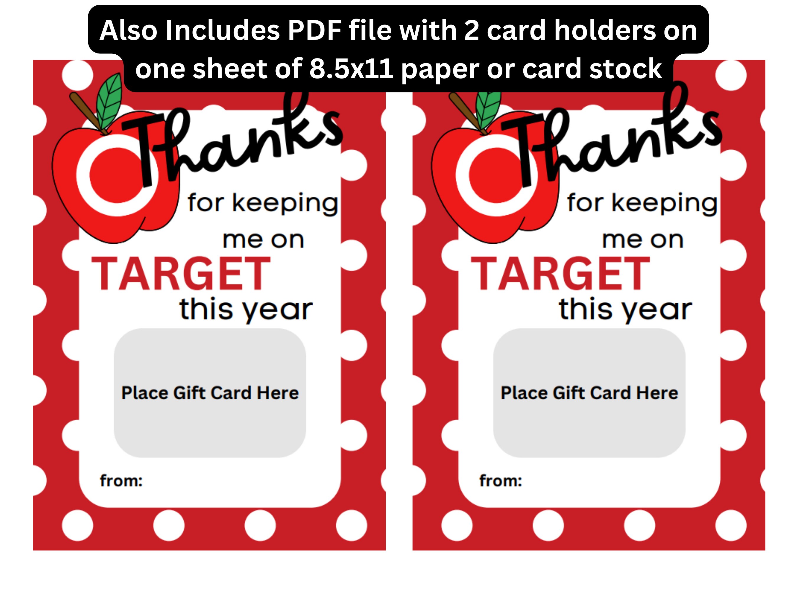 PRINTABLE Gift Card Holder, Teacher Appreciation, Target Gift Card ...