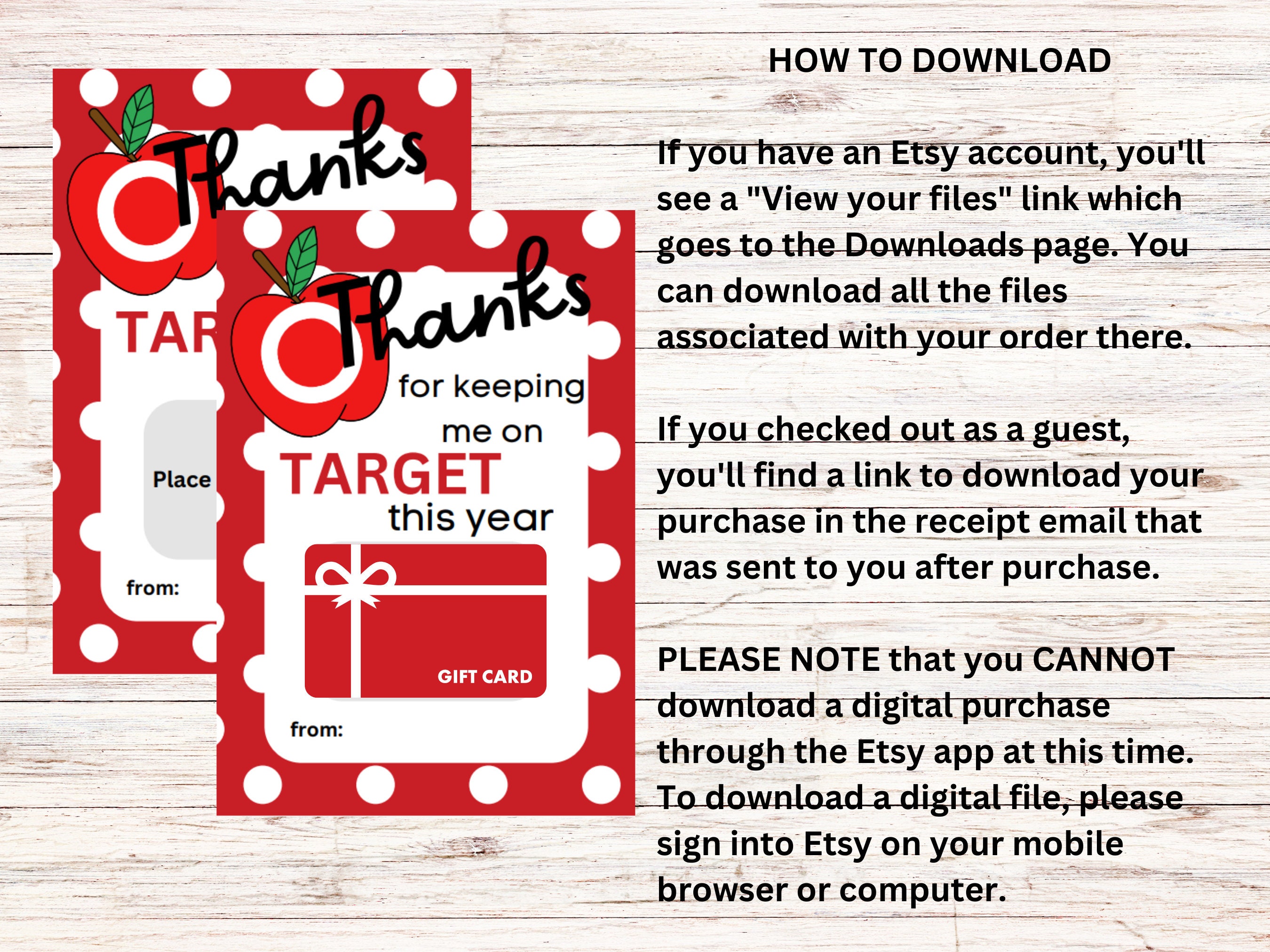 PRINTABLE Gift Card Holder, Teacher Appreciation, Target Gift Card ...