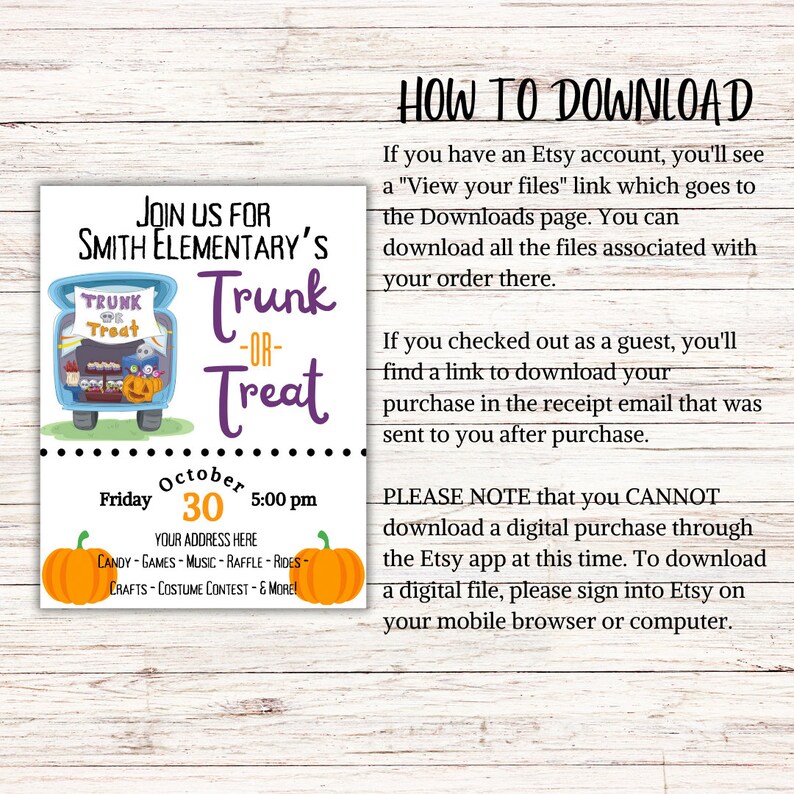 EDITABLE Trunk or Treat Flyer, Fall Festival Flyer, PTA Fall Flyer, DIY ...