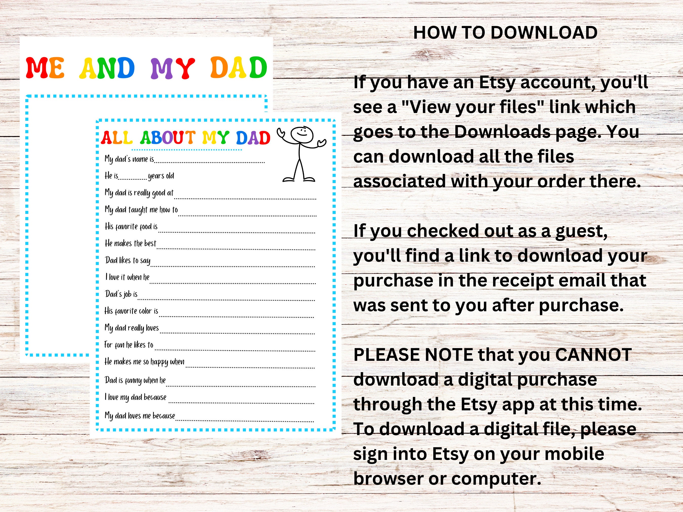 All About My Dad Activity Page | Father’s Day Questionnaire, Printable ...