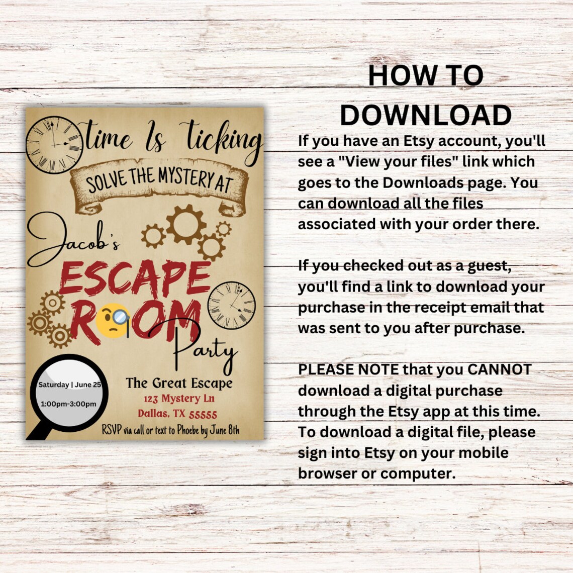 Escape Room Birthday Invitation, Customizable Invite, Editable ...