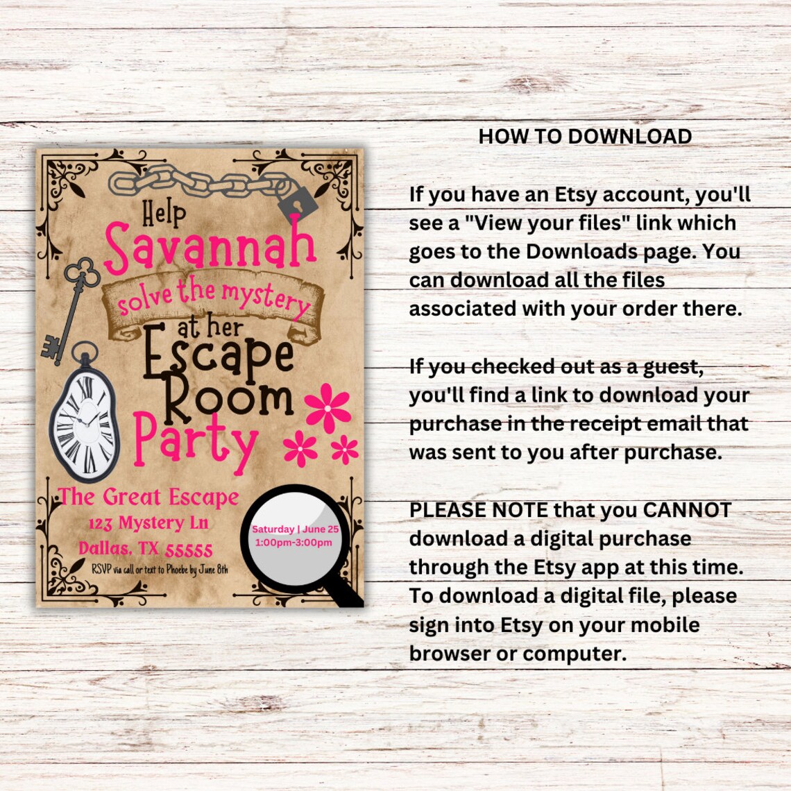 Escape Room Birthday Invitation, Customizable Invite, Editable ...