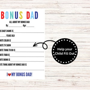 All About My Bonus Dad Activity Page | Bonus Dad Father’s Day ...