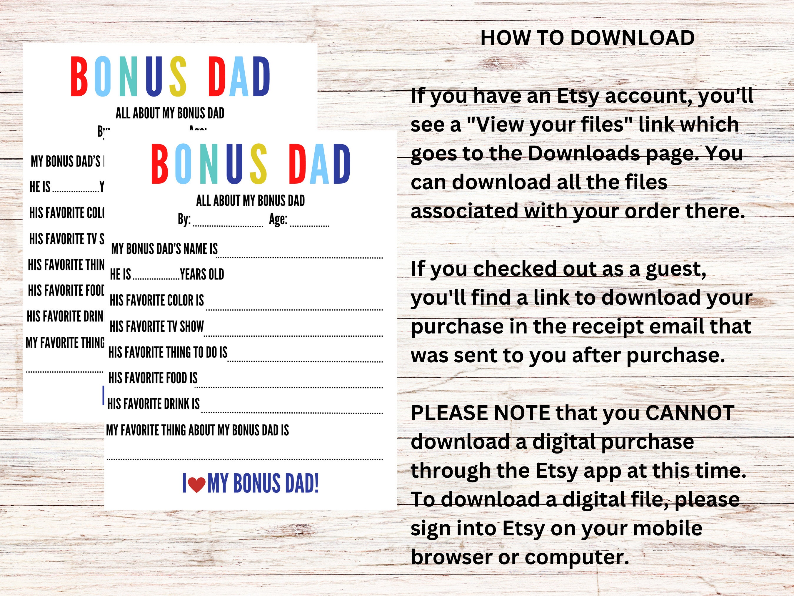 All About My Bonus Dad Activity Page | Bonus Dad Father’s Day ...