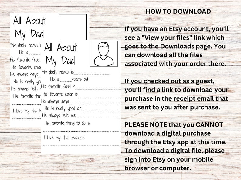 All About My Dad Activity Page | Father’s Day Questionnaire, Printable ...
