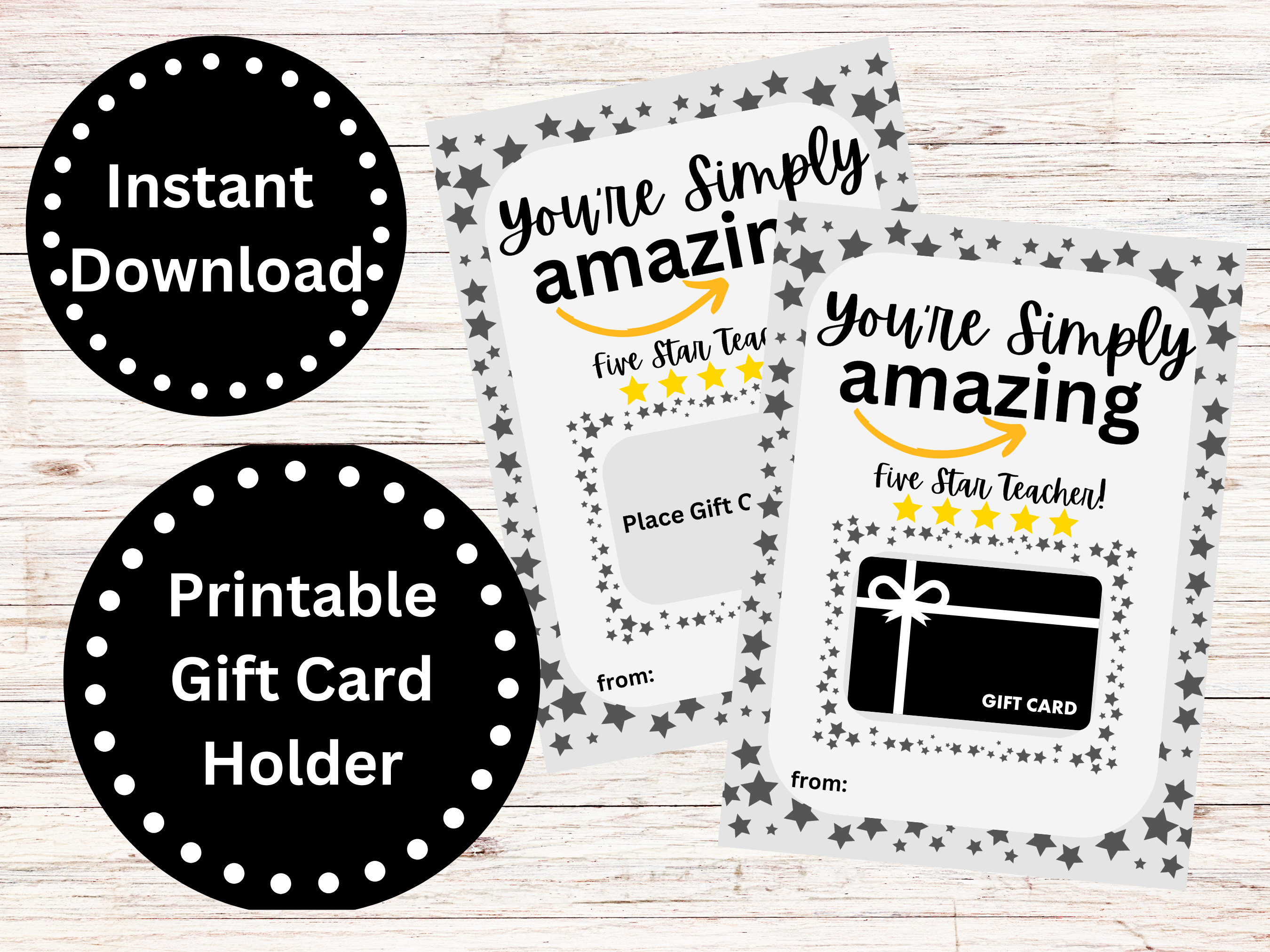 PRINTABLE Gift Card Holder, Teacher Appreciation, Amazon Gift Card ...