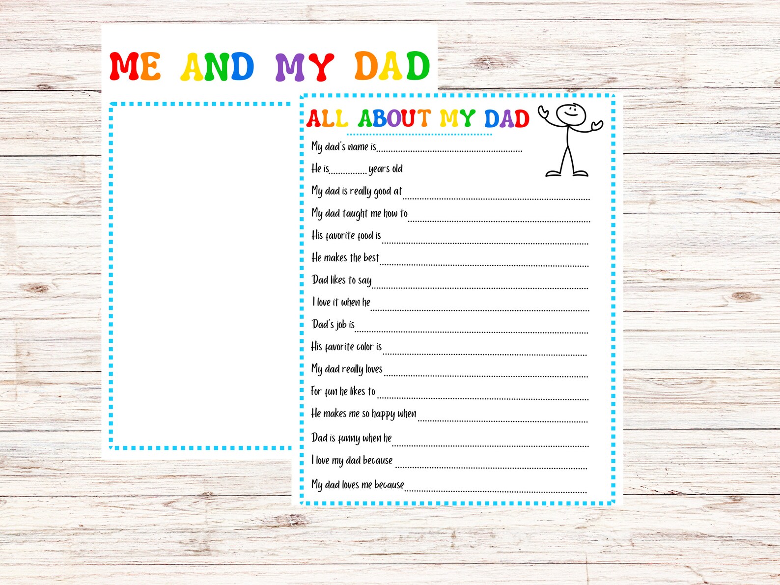 All About My Dad Activity Page | Father’s Day Questionnaire, Printable ...