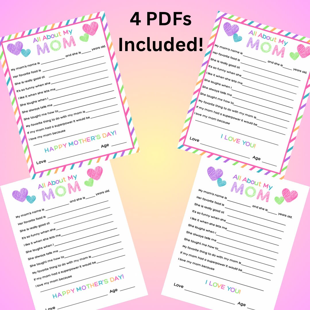 All About My Mom Activity Page | Mother’s Day Questionnaire, Printable ...