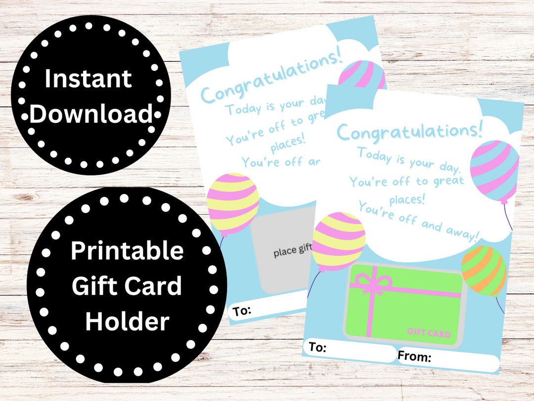 PRINTABLE Gift Card Holder, Grad Gift, Amazon Gift Card, Graduation ...