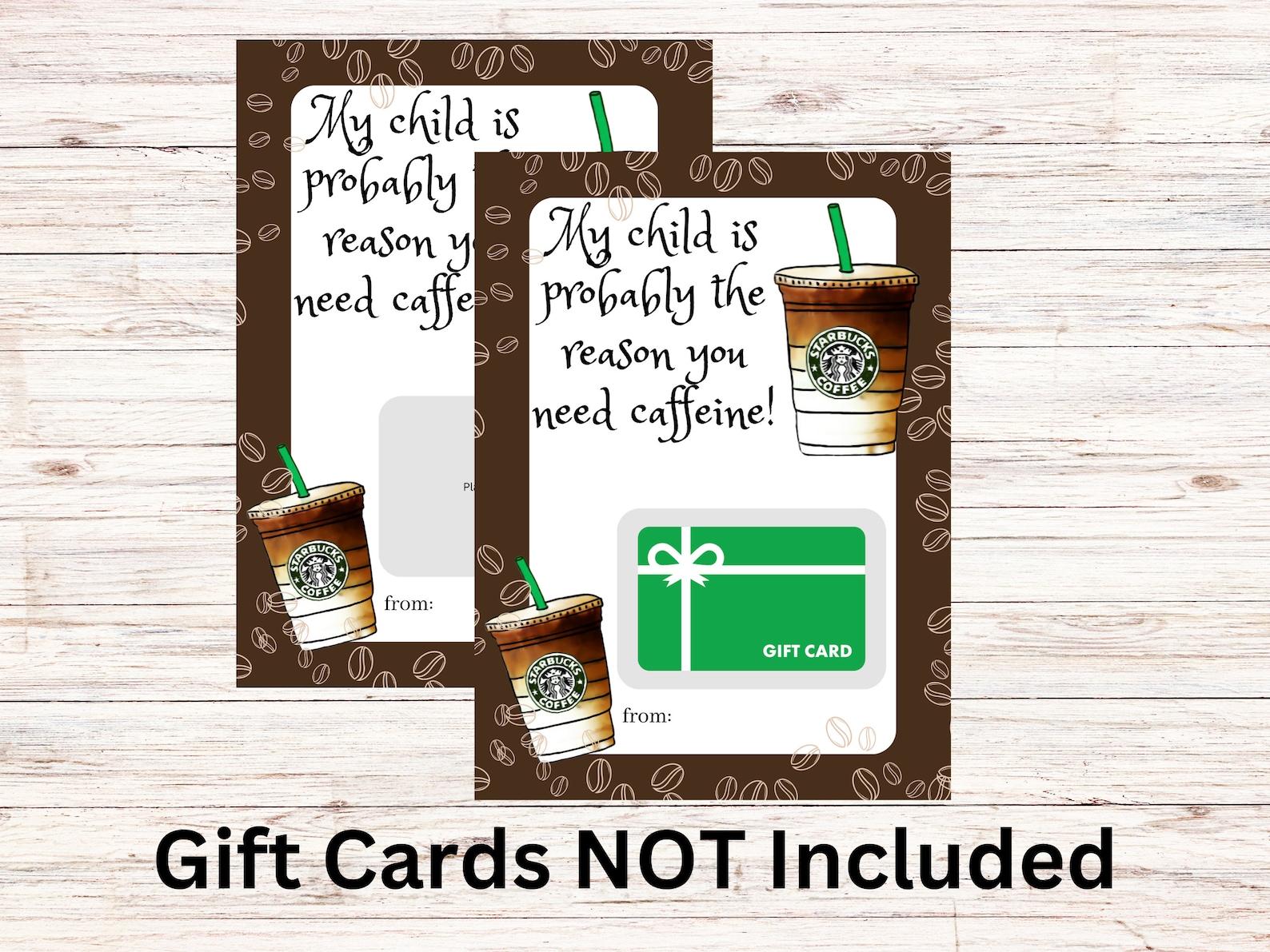 PRINTABLE Gift Card Holder, Teacher Appreciation, Starbucks Gift Card ...
