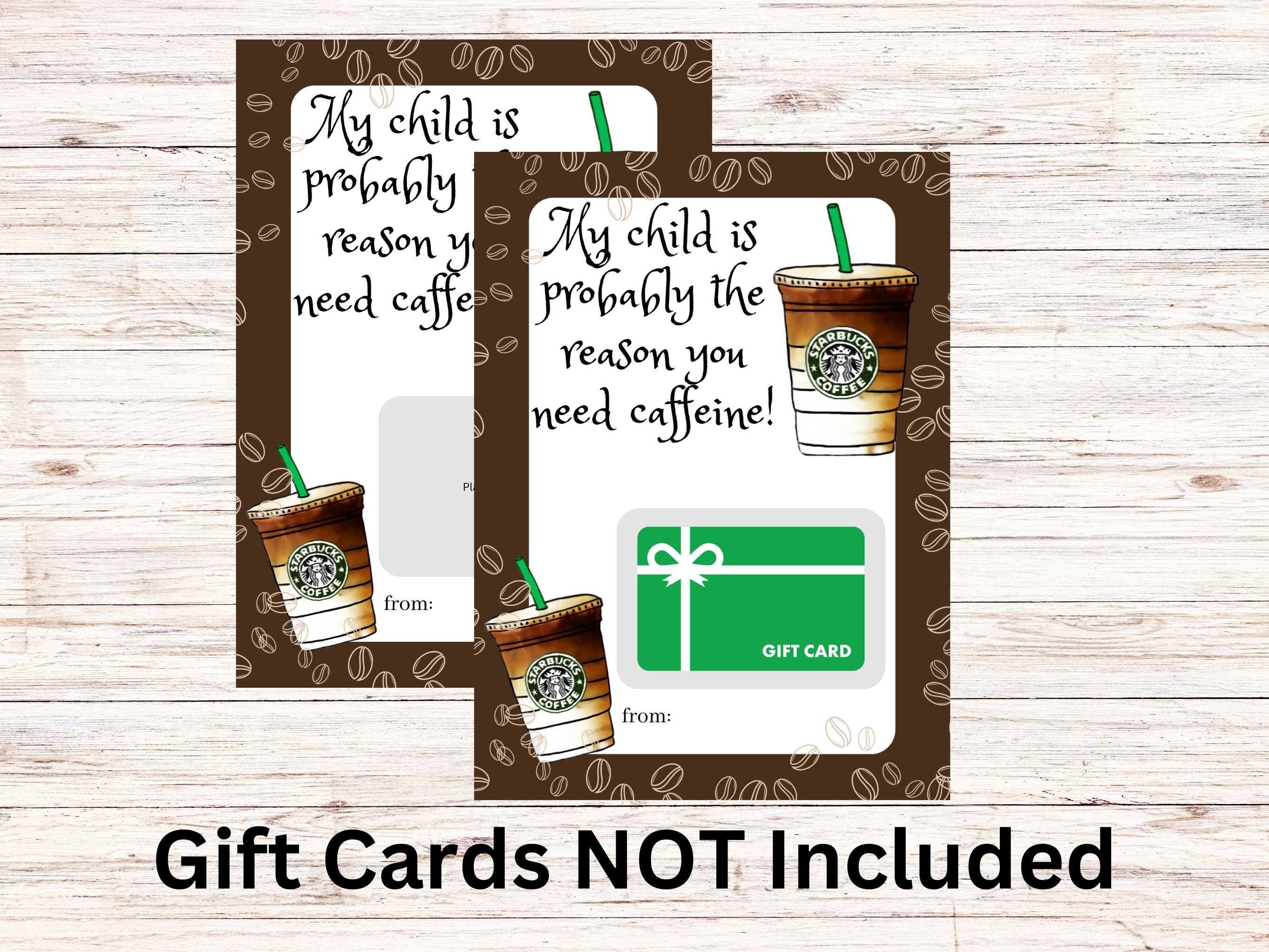 PRINTABLE Gift Card Holder, Teacher Appreciation, Starbucks Gift Card ...