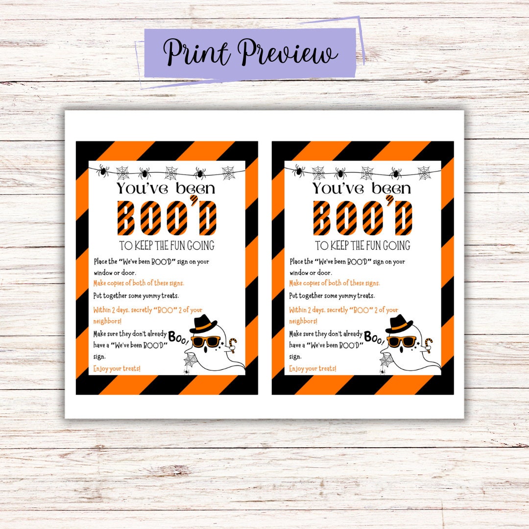 You've Been Boo'd Printable Halloween Kit, Gift Tags, Pennant Flag ...