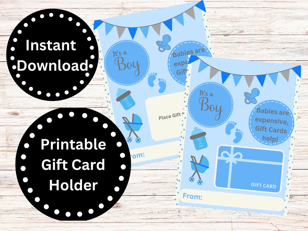 PRINTABLE Gift Card Holder, Baby Gift for Boy, Amazon, Target, Walmart ...