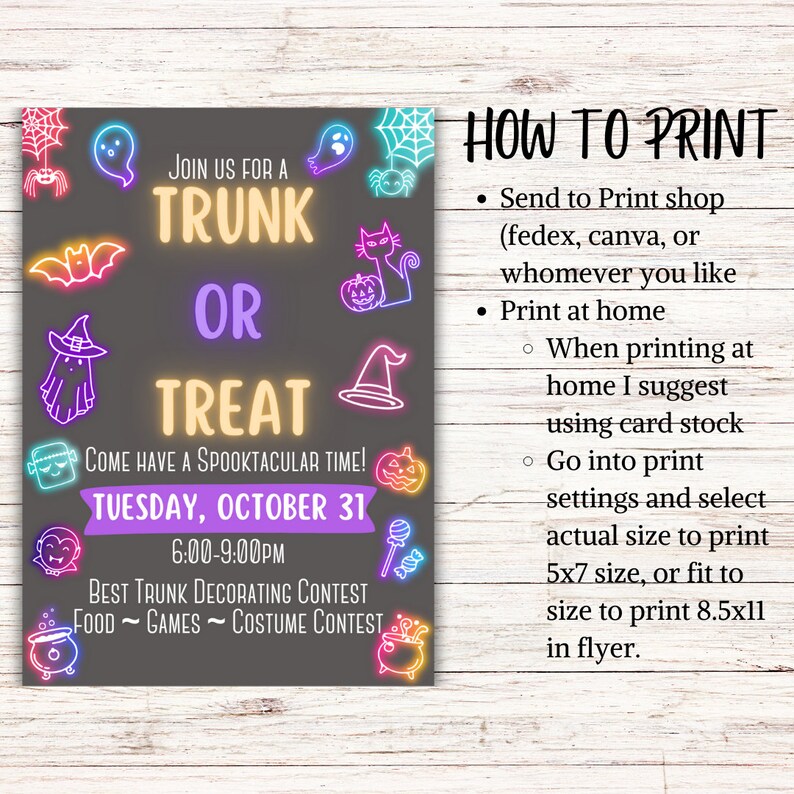EDITABLE Trunk or Treat Flyer, Fall Festival Flyer, PTA Fall Flyer, DIY ...