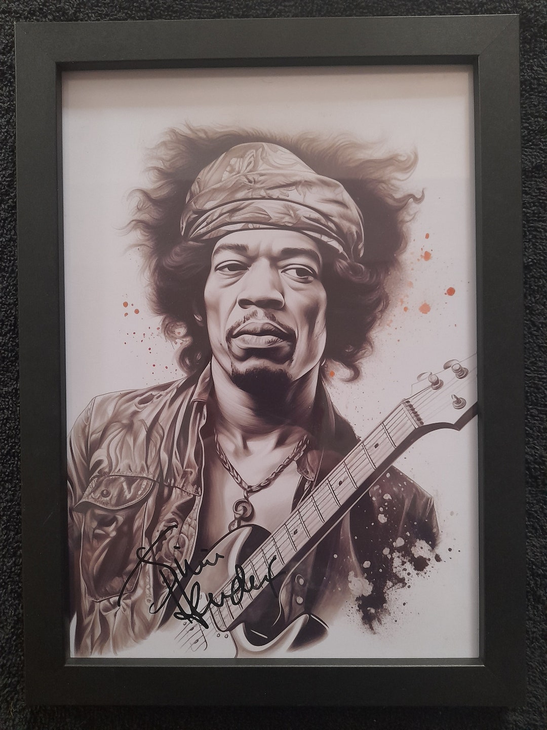 Original Jimi Hendrix Print Signed - Etsy