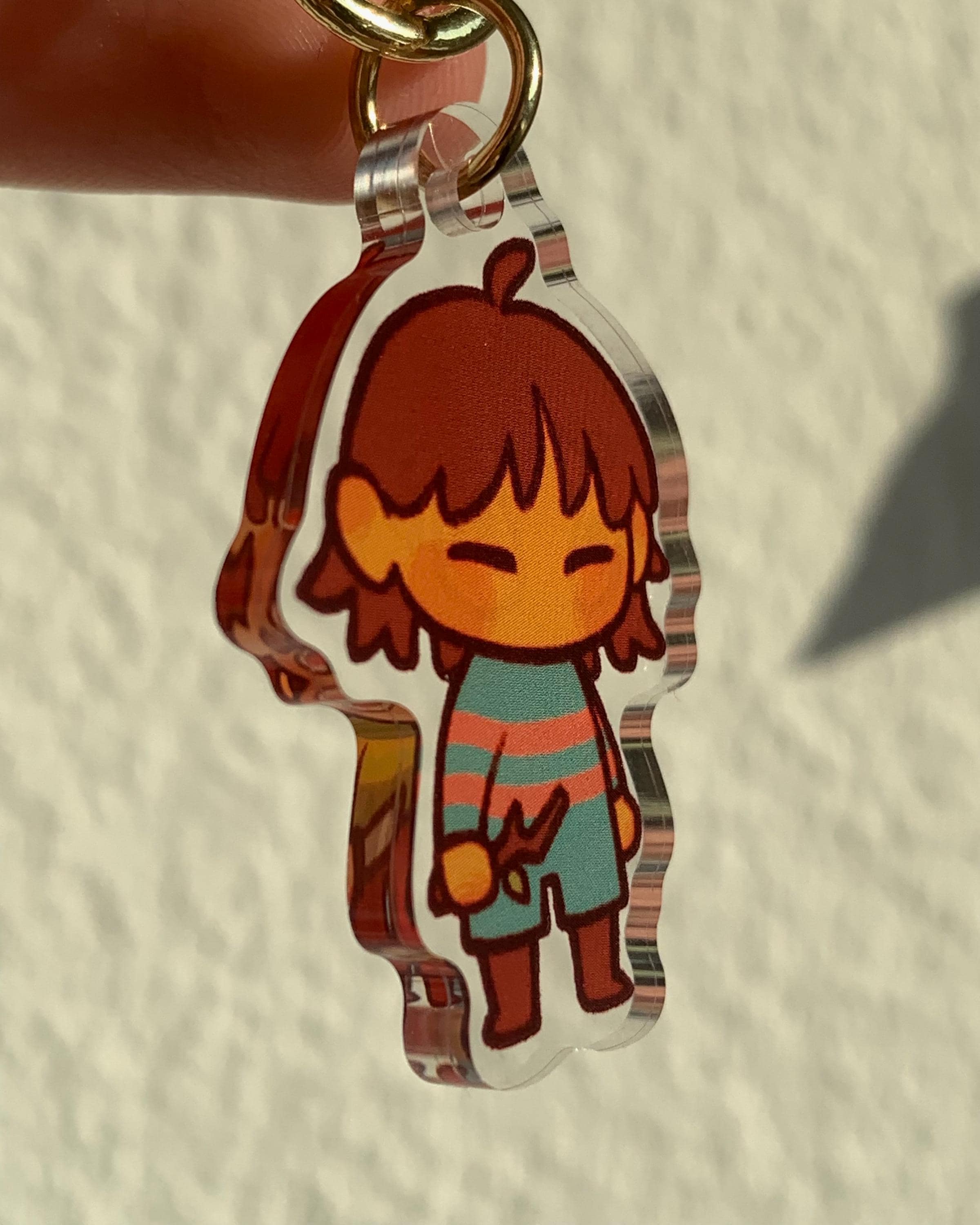 Undertale Chara Frisk Double-sided Acrylic Keychain With Heart Clasp - Etsy