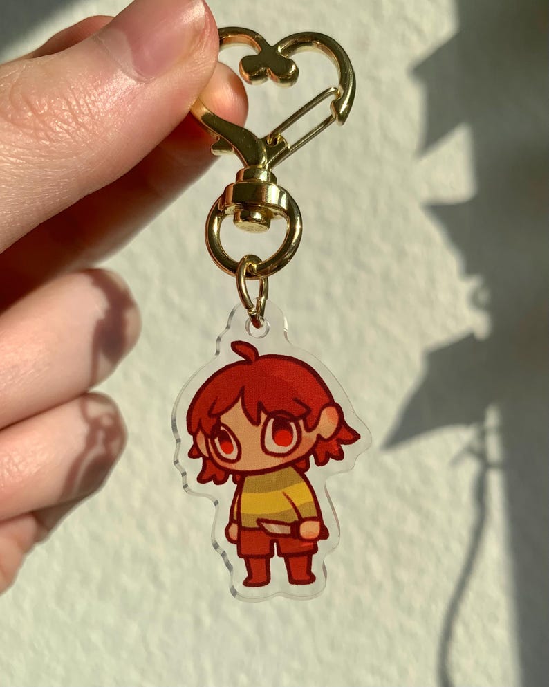Undertale Chara Frisk Double-sided Acrylic Keychain With Heart Clasp - Etsy