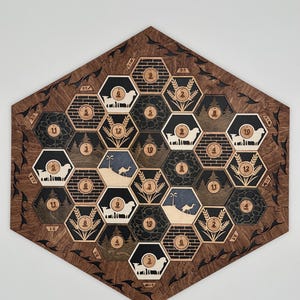 Wooden Game Board for Settlers Game, Black and Brown Theme ...